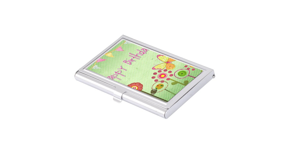 Happy Birthday Business Card Case | Zazzle