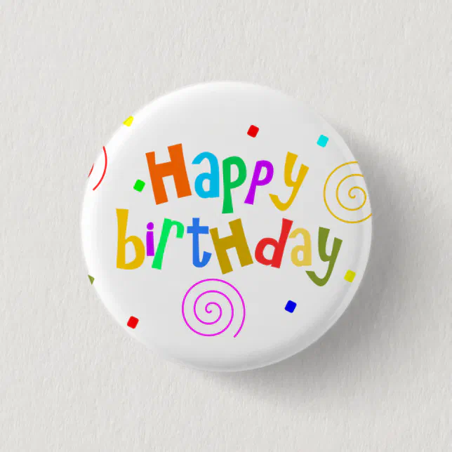 happy birthday button | Zazzle