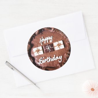 Happy Birthday Cake Classic Round Sticker | Zazzle