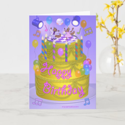 "Happy Birthday" cake (English) Card | Zazzle