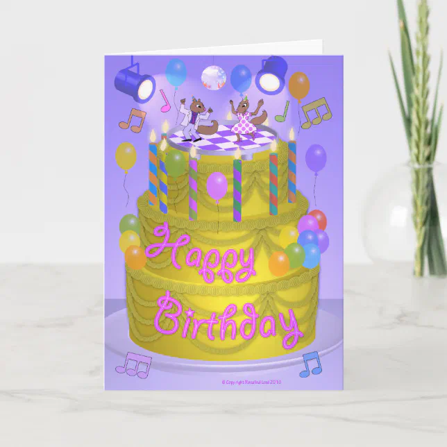 "Happy Birthday" cake (English) Card | Zazzle