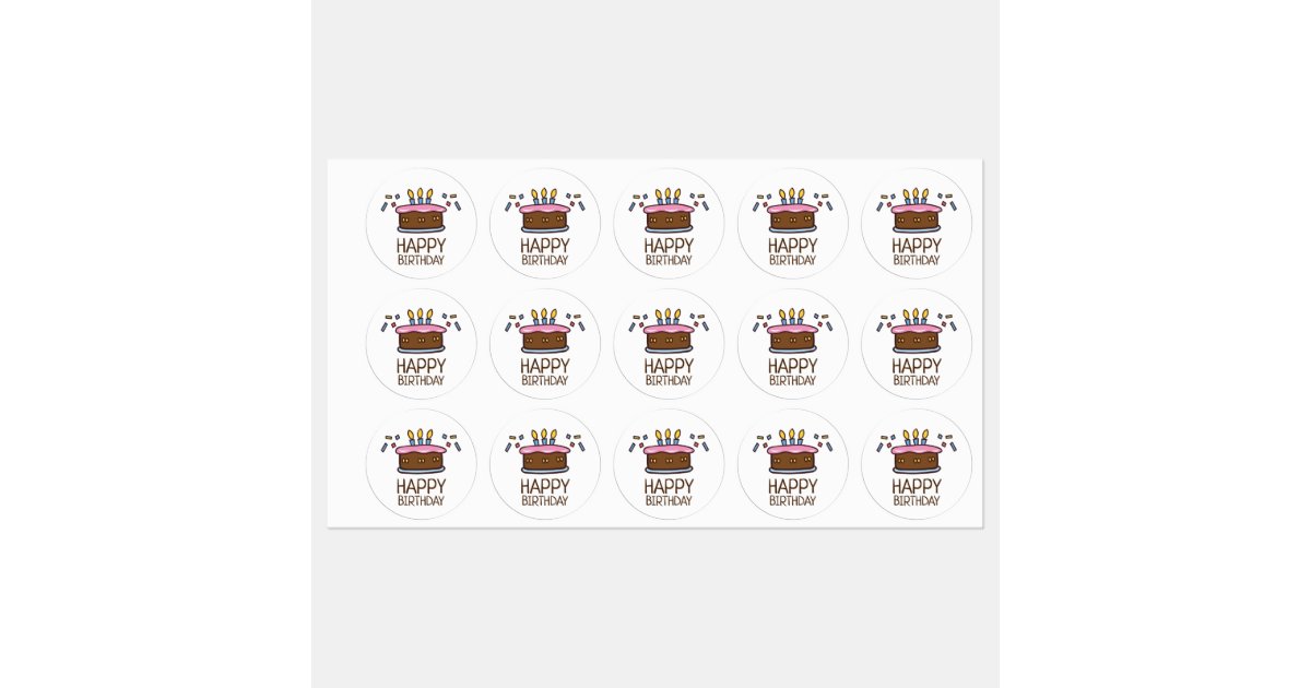 Happy Birthday cake Labels | Zazzle