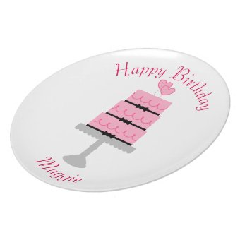 Happy Birthday Cake Melamine Plate | Zazzle