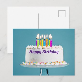 Happy Birthday Cake Postcard | Zazzle