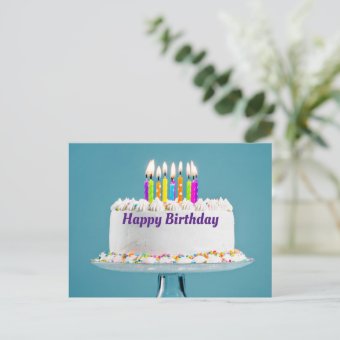 Happy Birthday Cake Postcard | Zazzle