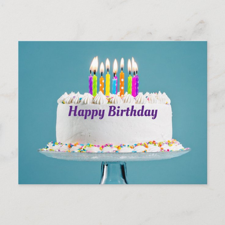 Happy Birthday Cake Postcard | Zazzle
