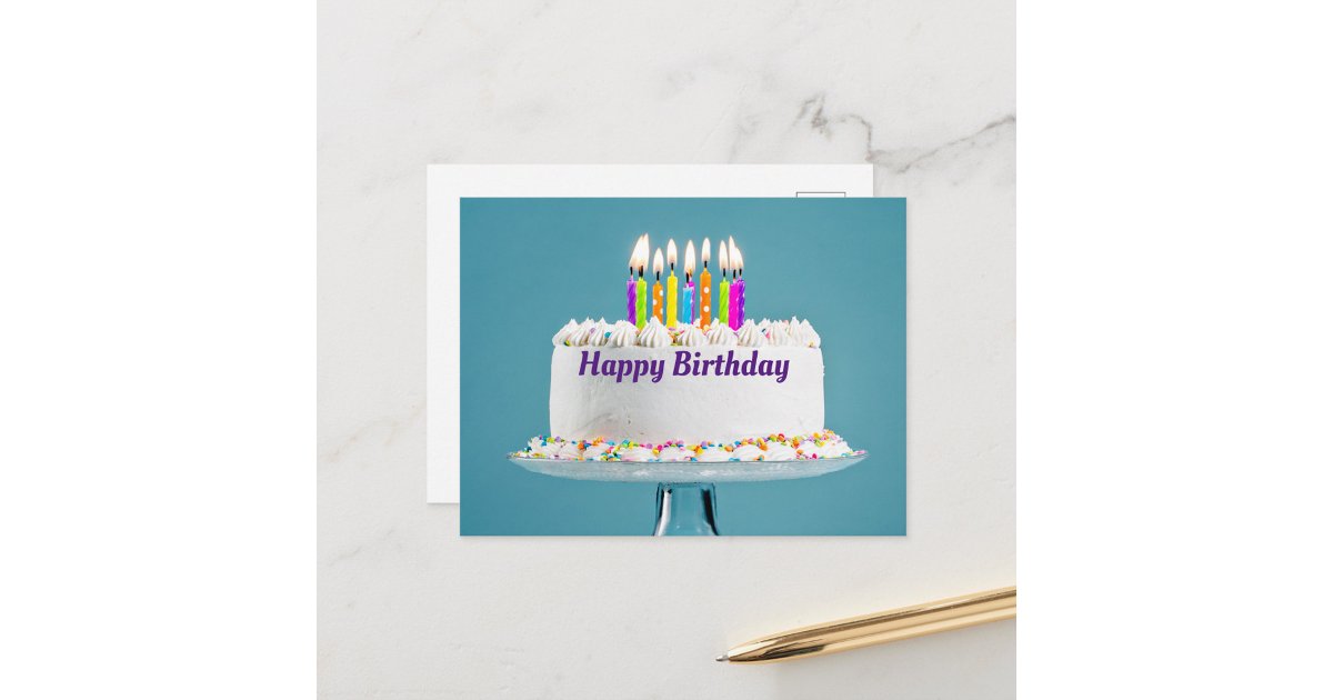 Happy Birthday Cake Postcard | Zazzle