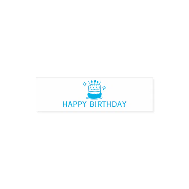 Happy birthday cake self-inking stamp | Zazzle