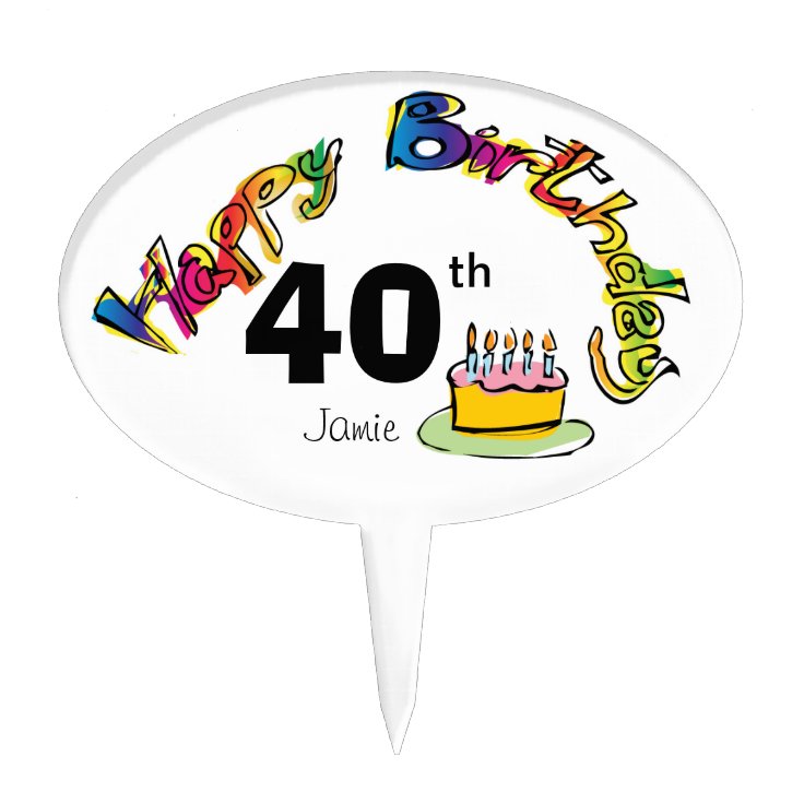 Happy Birthday Cake topper Template | Zazzle