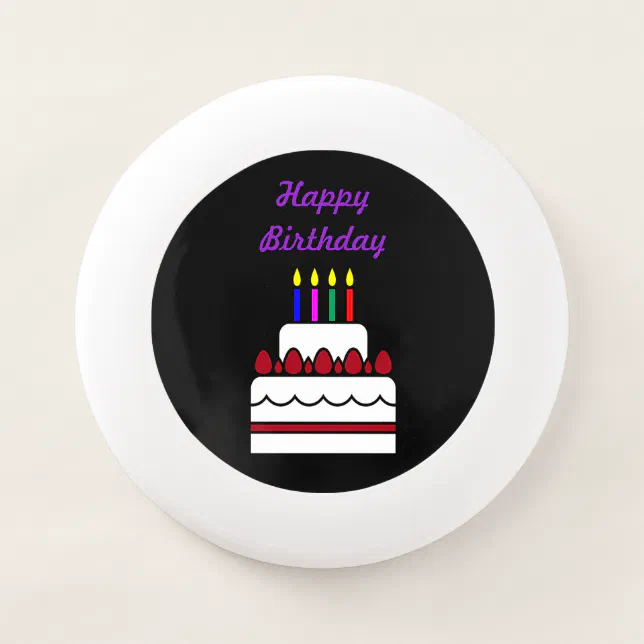 Happy Birthday Cake with Candles Wham-O Frisbee | Zazzle