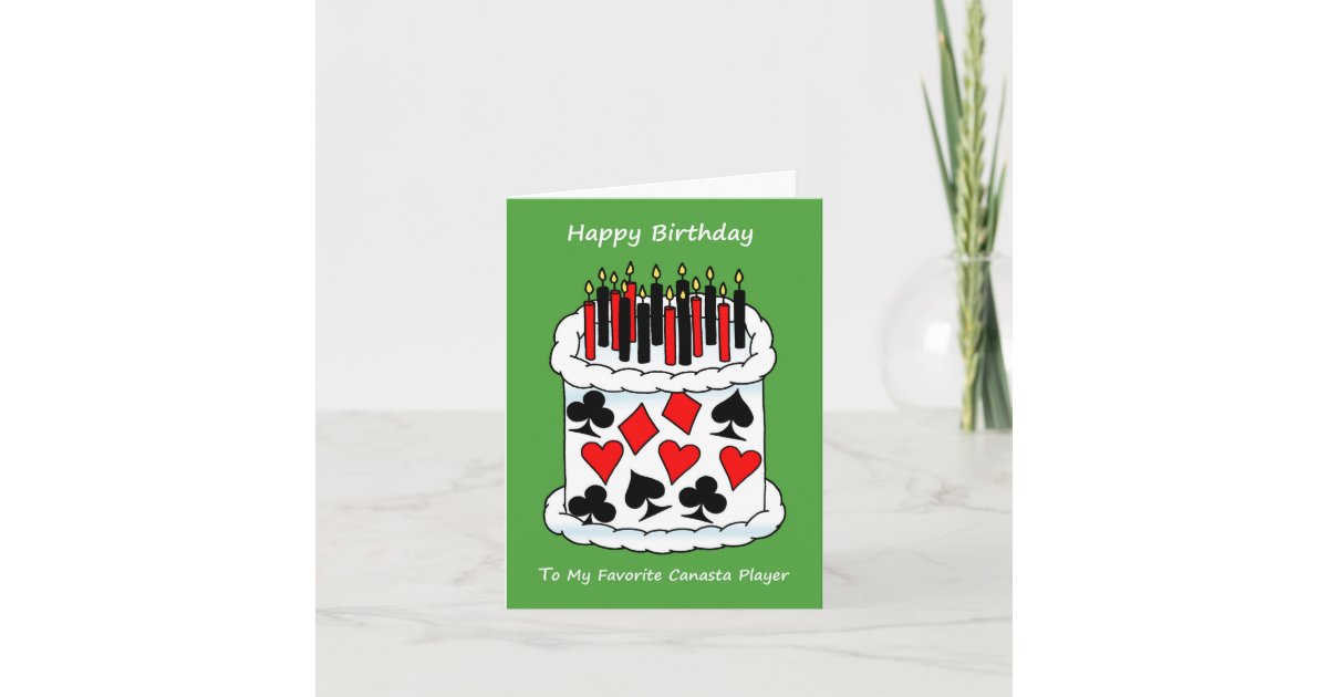 Happy Birthday Canasta Player Card | Zazzle
