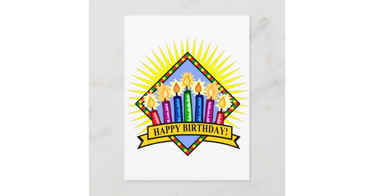 Happy Birthday Candles Postcard | Zazzle