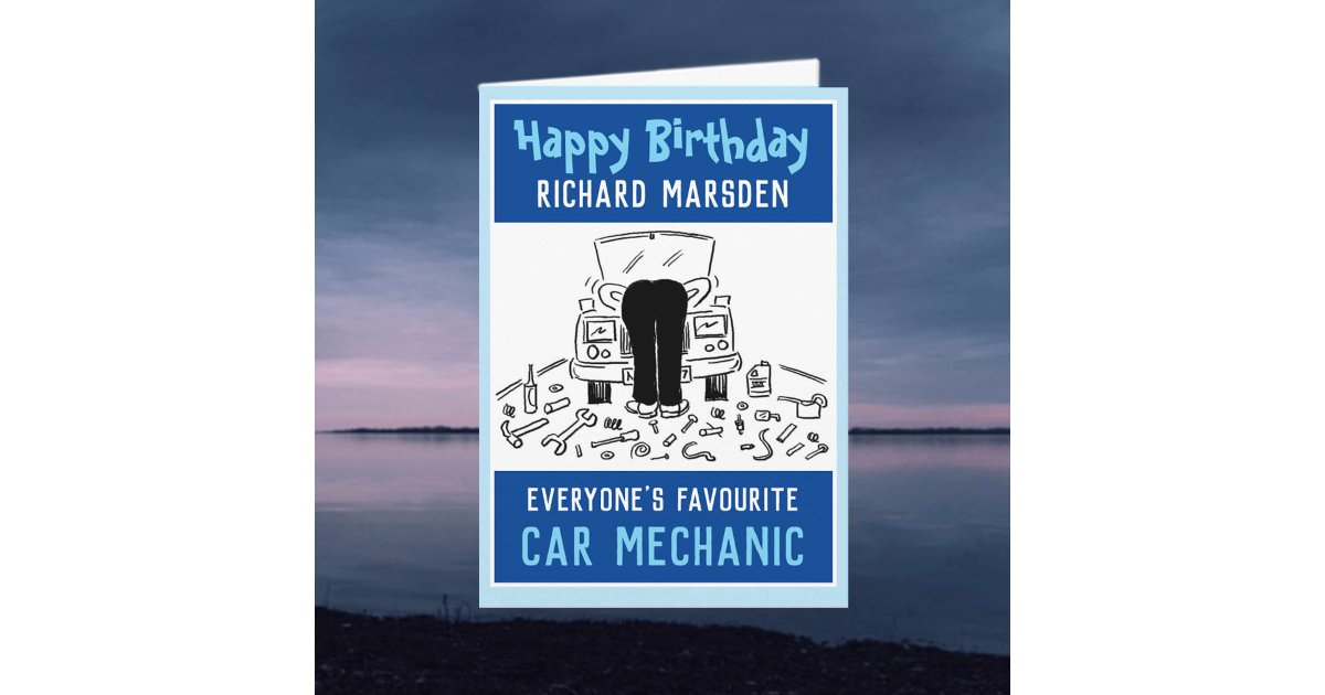 Happy Birthday Car Mechanic Card | Zazzle