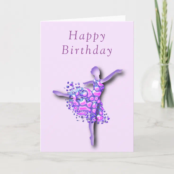 Happy Birthday Card Ballerina Girl Ballet Dancer | Zazzle