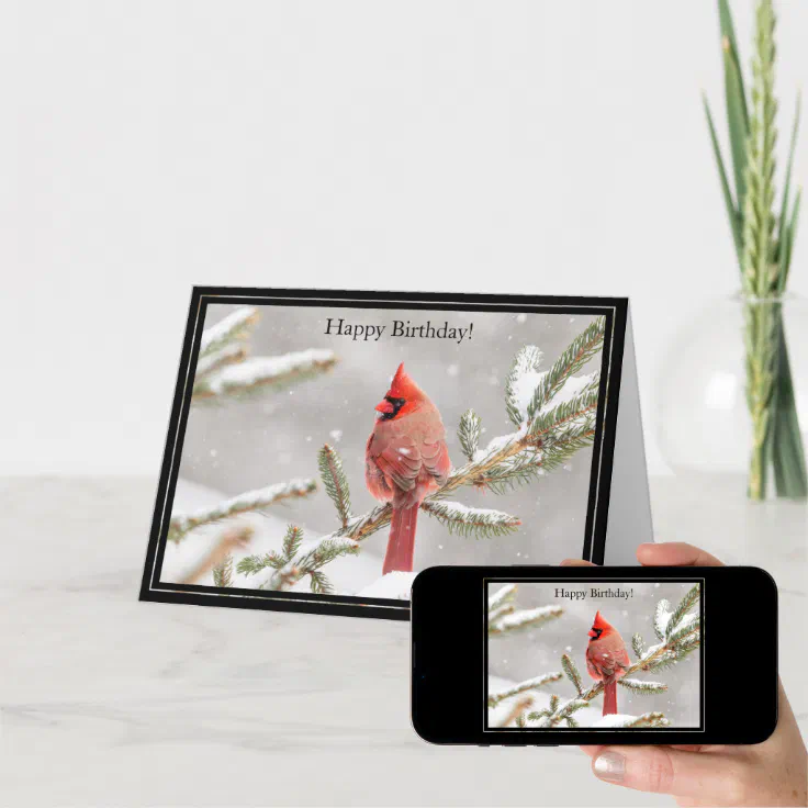 Happy Birthday Card Cardinal | Zazzle