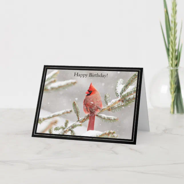 Happy Birthday Card Cardinal | Zazzle