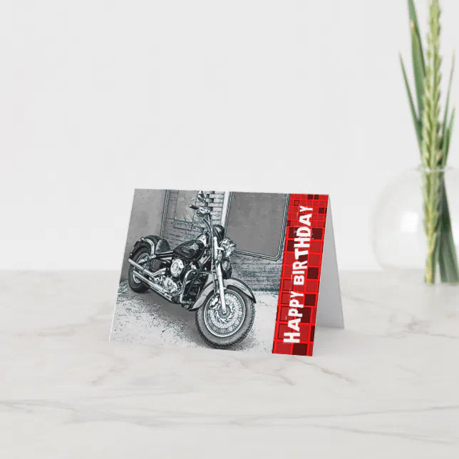 Happy Birthday Card Chopper Red | Zazzle