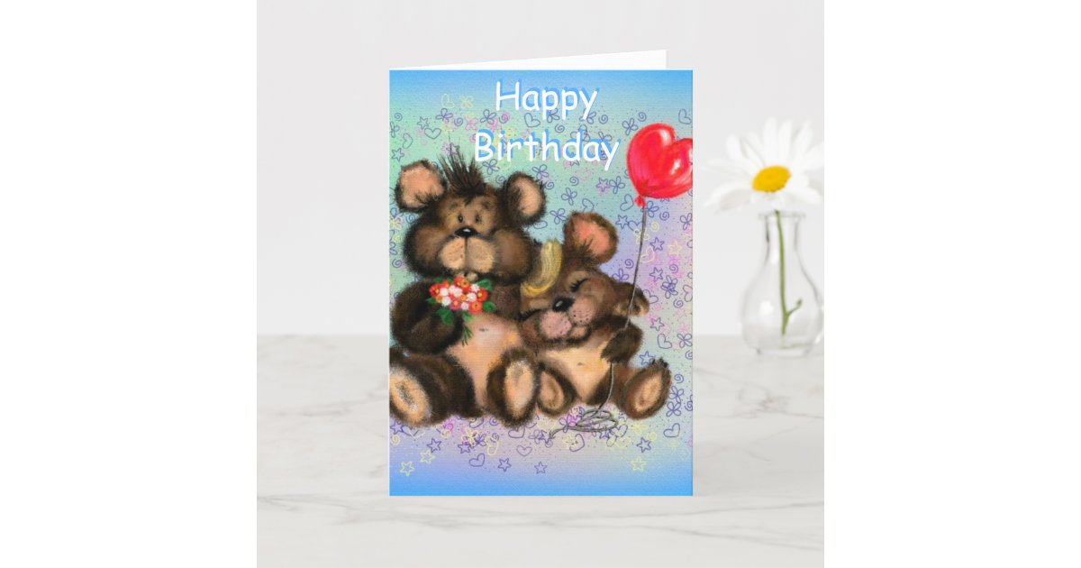 Happy Birthday Card Family Bear - Hug | Zazzle