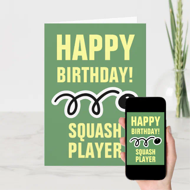 Happy Birthday card for squash player and fan | Zazzle