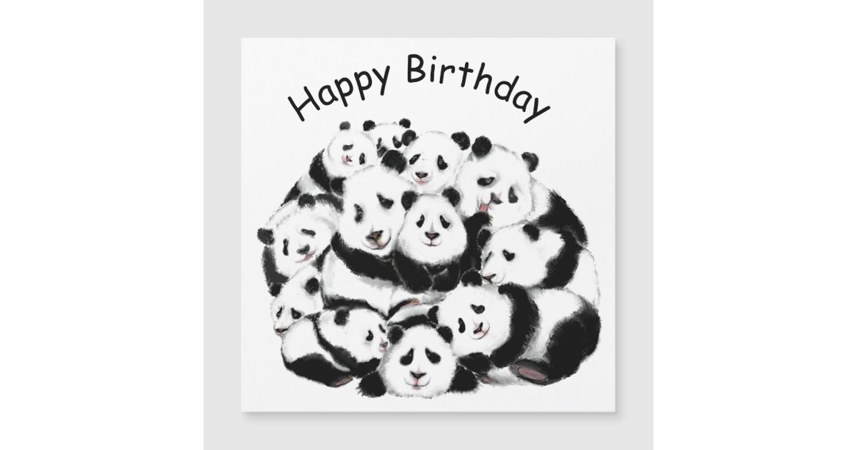Happy Birthday Card Happy Pandas Family Big Hug | Zazzle