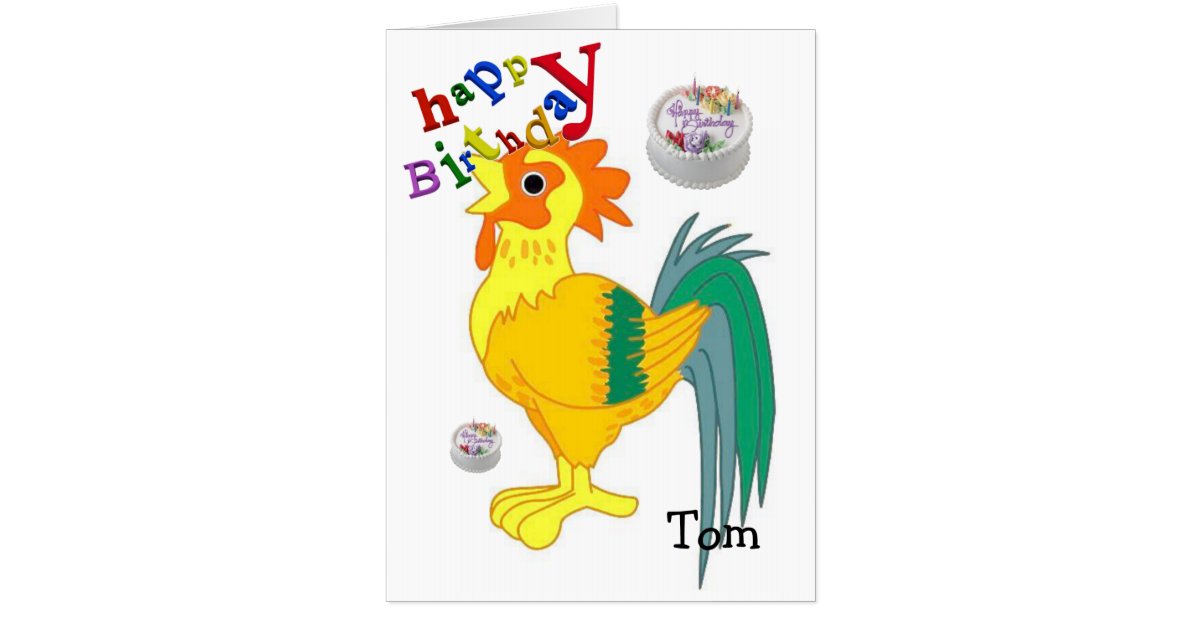 Happy Birthday Card, Large Birthday Card Rooster | Zazzle