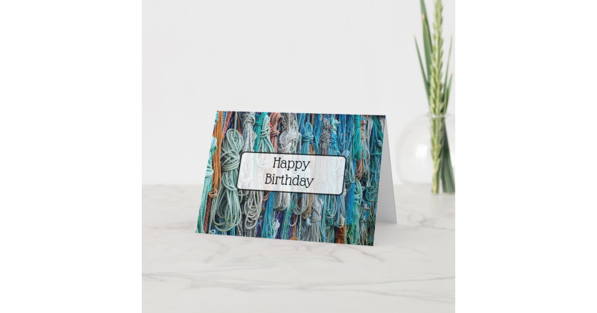 Happy Birthday Card Nautical Ropes Themed | Zazzle