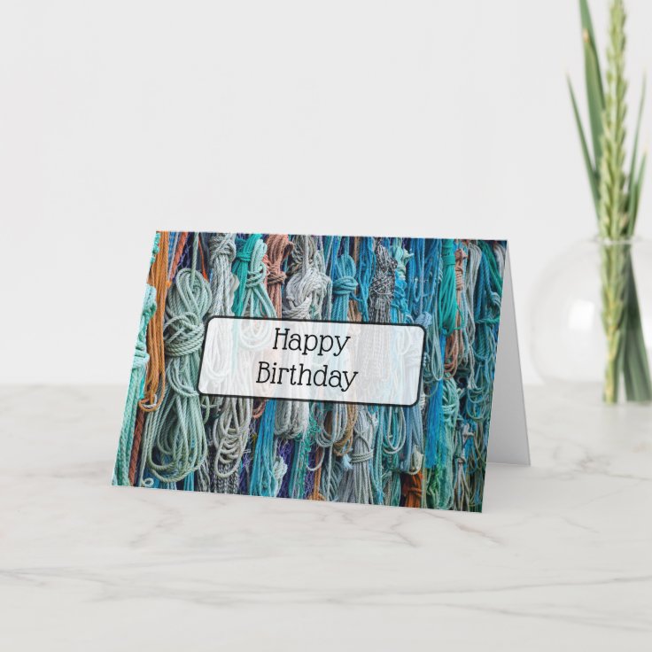 Happy Birthday Card Nautical Ropes Themed | Zazzle