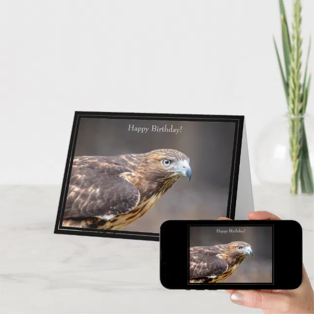 Happy Birthday Card Red-Tailed Hawk | Zazzle