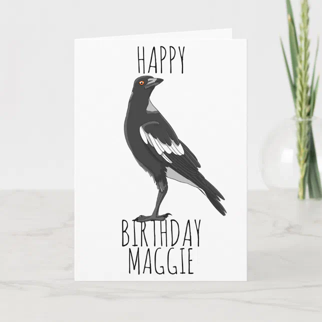 Happy Birthday card with Australian magpie | Zazzle