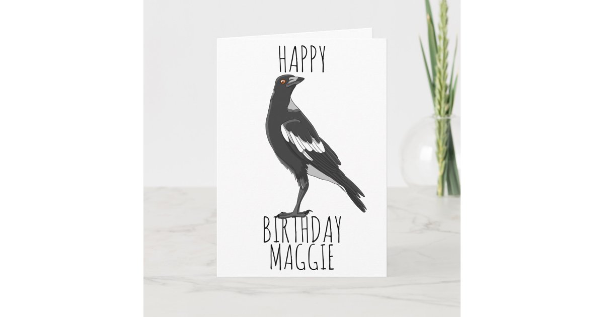Happy Birthday card with Australian magpie | Zazzle