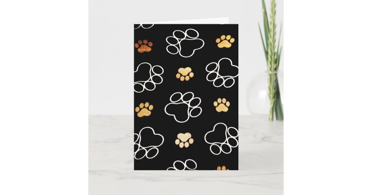 Happy Birthday Card with Dog Paw Prints | Zazzle