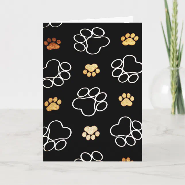 Happy Birthday Card with Dog Paw Prints | Zazzle