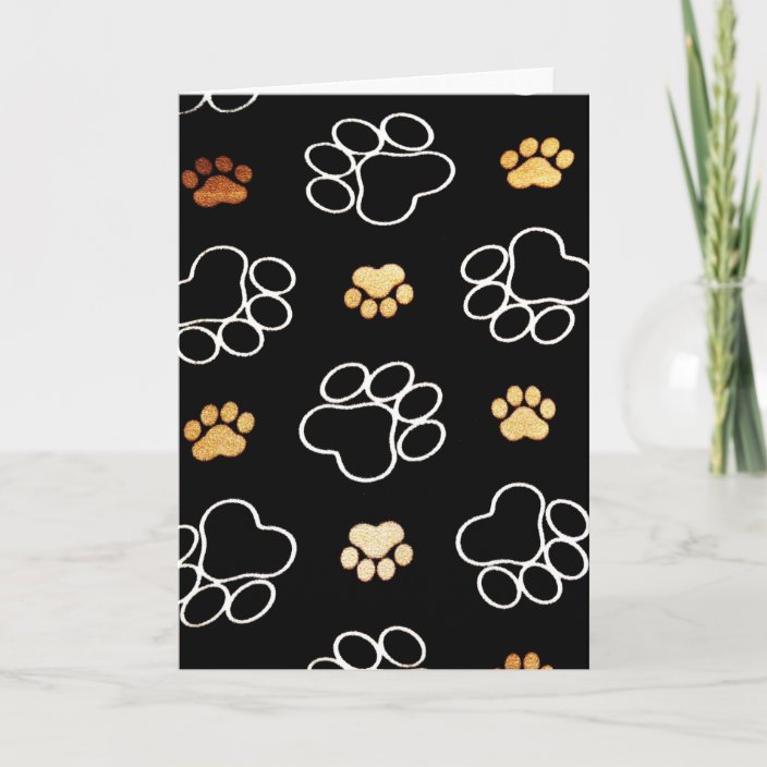 Happy Birthday Card with Dog Paw Prints | Zazzle.com