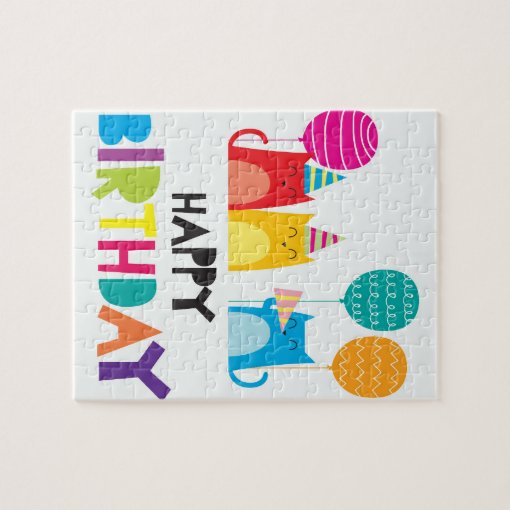 Happy Birthday Cartoon Jigsaw Puzzle | Zazzle