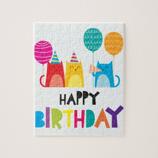 Happy Birthday Cartoon Jigsaw Puzzle | Zazzle.com