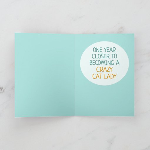 Happy Birthday Cat Lady Greeting Card | Zazzle