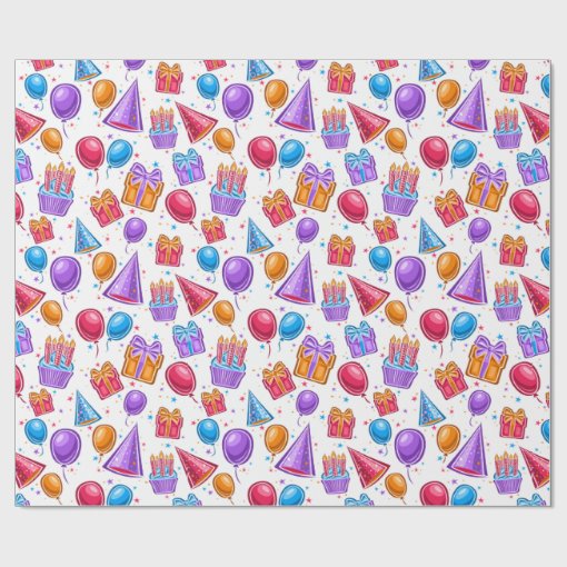 Happy Birthday Celebration Wrapping Paper | Zazzle