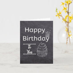 Happy Birthday Chalkboard Card | Zazzle