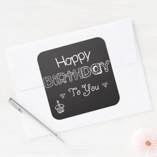 Happy Birthday Chalkboard Sticker | Zazzle