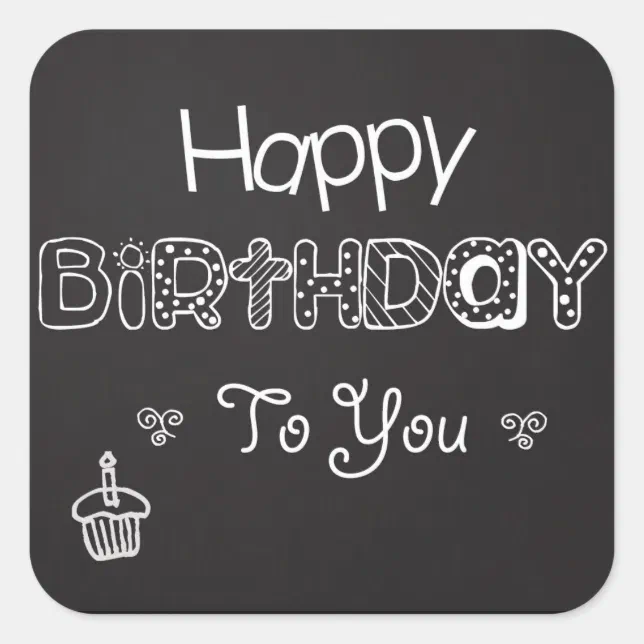 Happy Birthday Chalkboard Sticker | Zazzle