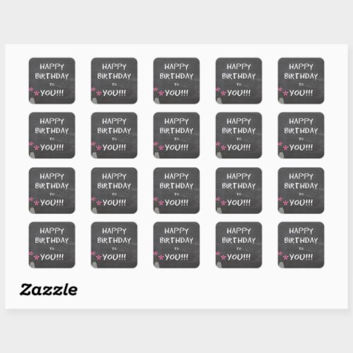 Happy Birthday Chalkboard Stickers | Zazzle
