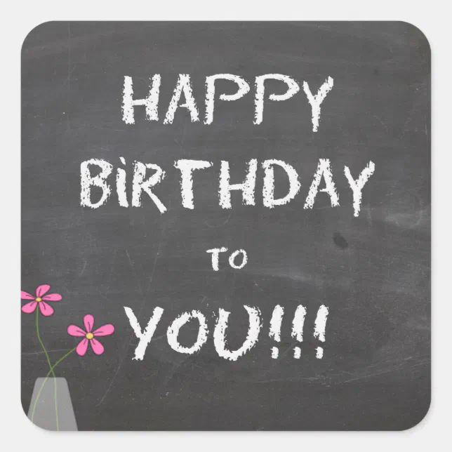 Happy Birthday Chalkboard Stickers | Zazzle