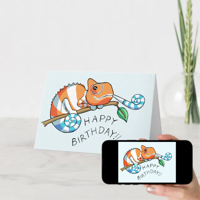 Happy Birthday Chameleon Card | Zazzle