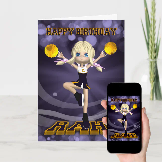 Happy Birthday Cheerleader Greeting Card | Zazzle