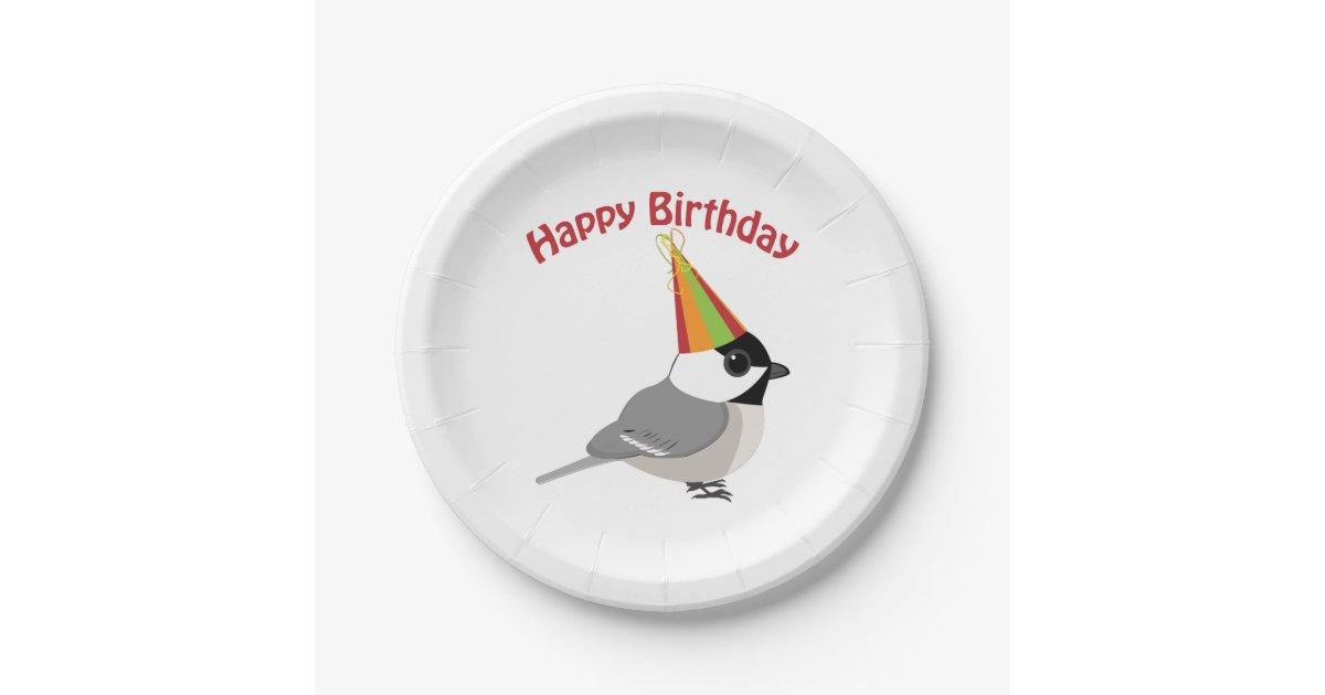 Happy Birthday Chickadee Paper Plates | Zazzle