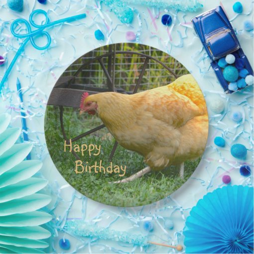 Happy Birthday Chicken Paper Plate | Zazzle