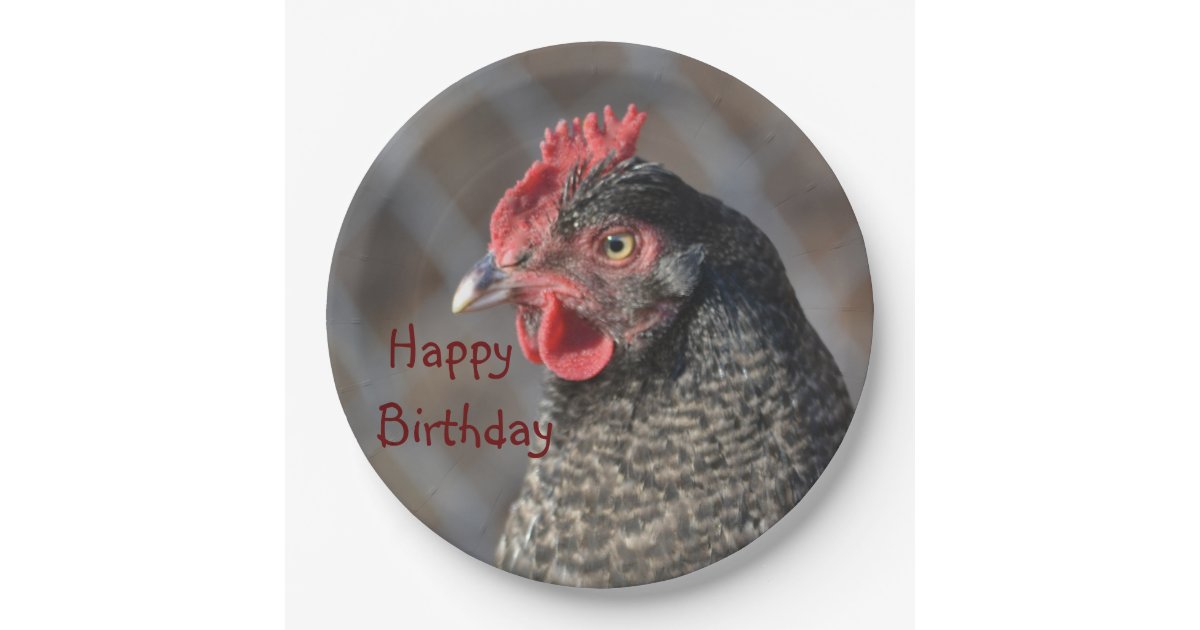 Happy Birthday Chicken Paper Plate | Zazzle