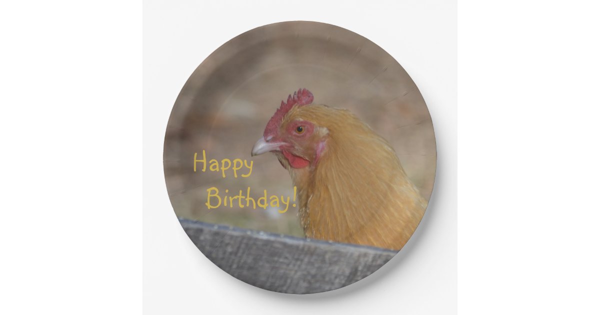 Happy Birthday Chicken Paper Plate | Zazzle