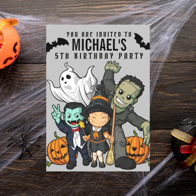 Happy Birthday | Child Halloween Party Postcard | Zazzle