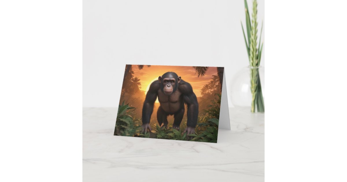 Happy Birthday Chimp Card | Zazzle